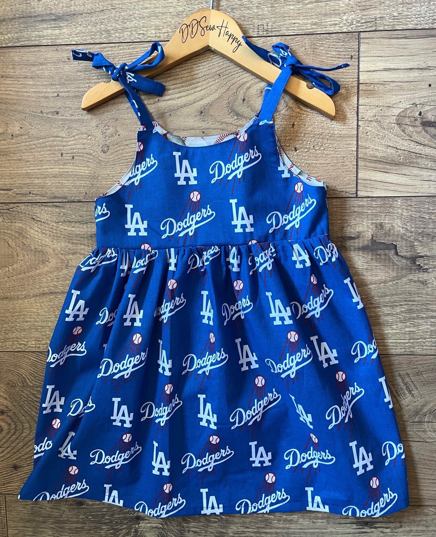 Girls and Toddlers LA DODGERS BLUE Boho Style Sundress with Shoulder T ...